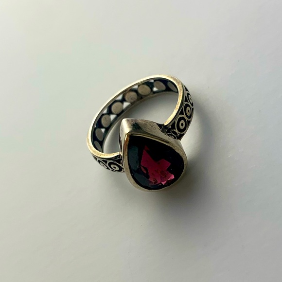 Sundance | Jewelry | Sundance Catalog Silver Teardrop Garnet Ring Size ...